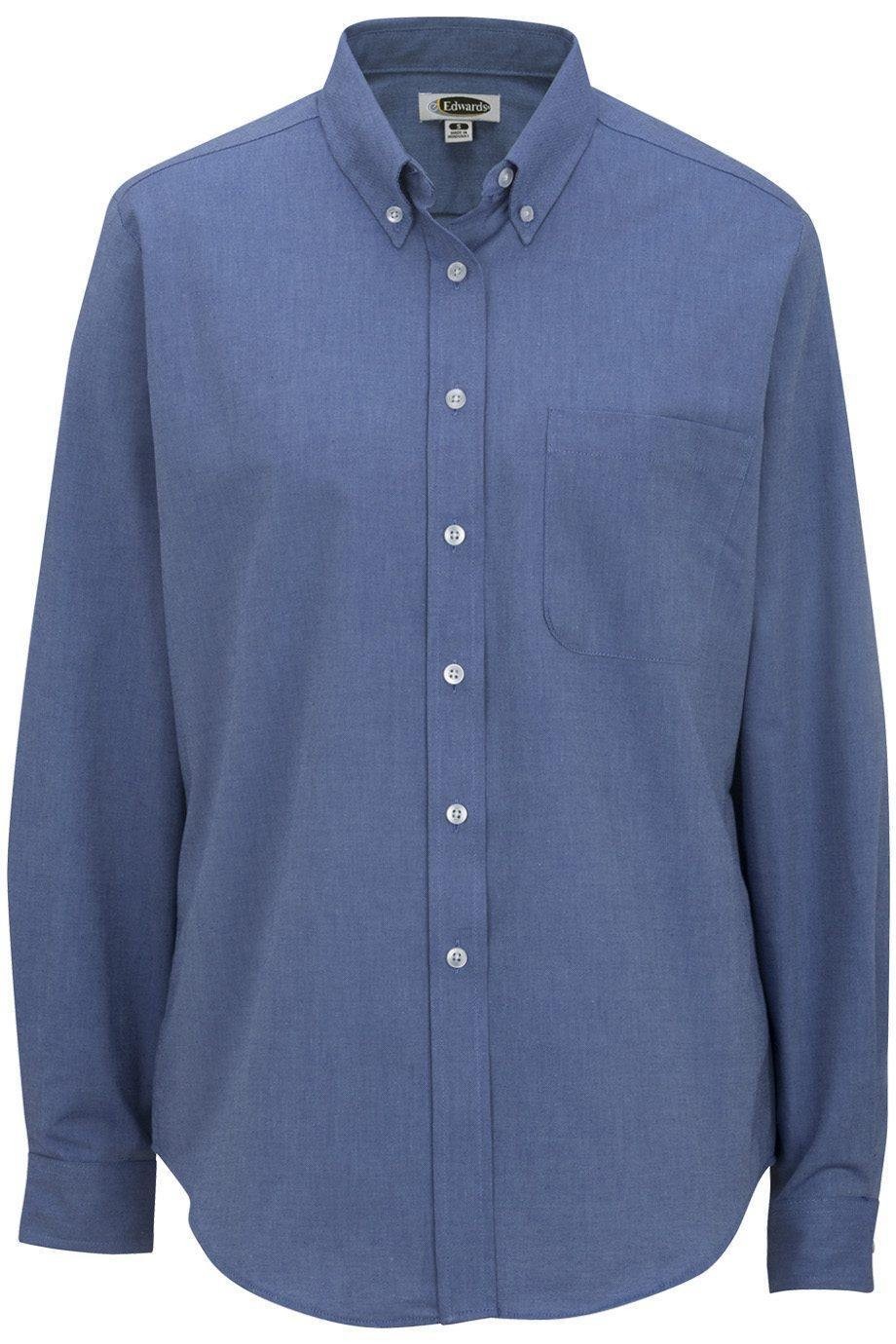 EDWARDS LADIES' LONG SLEEVE OXFORD SHIRT